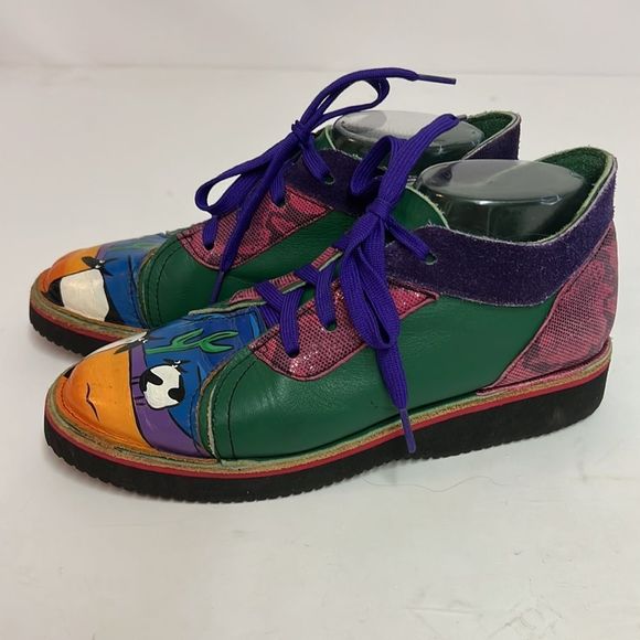 Soletech | Shoes | Soletech Multicolorhand Painted Leather Laceup Cow ...